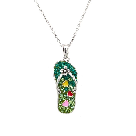 Jewelry | Flip Flop Pendant In Sterling Silver And Chain With Elements ...